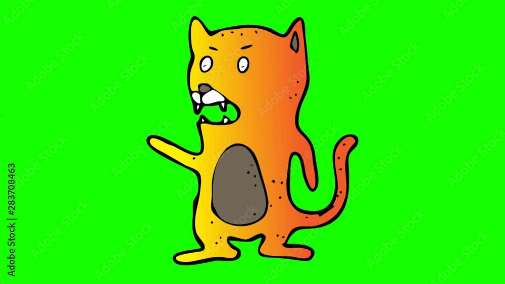 animated cat character . green screen 2D animation Stock Video | Adobe ...