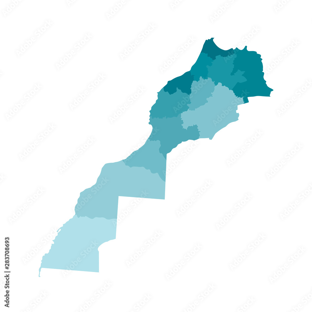 Vector isolated illustration of simplified administrative map of ...