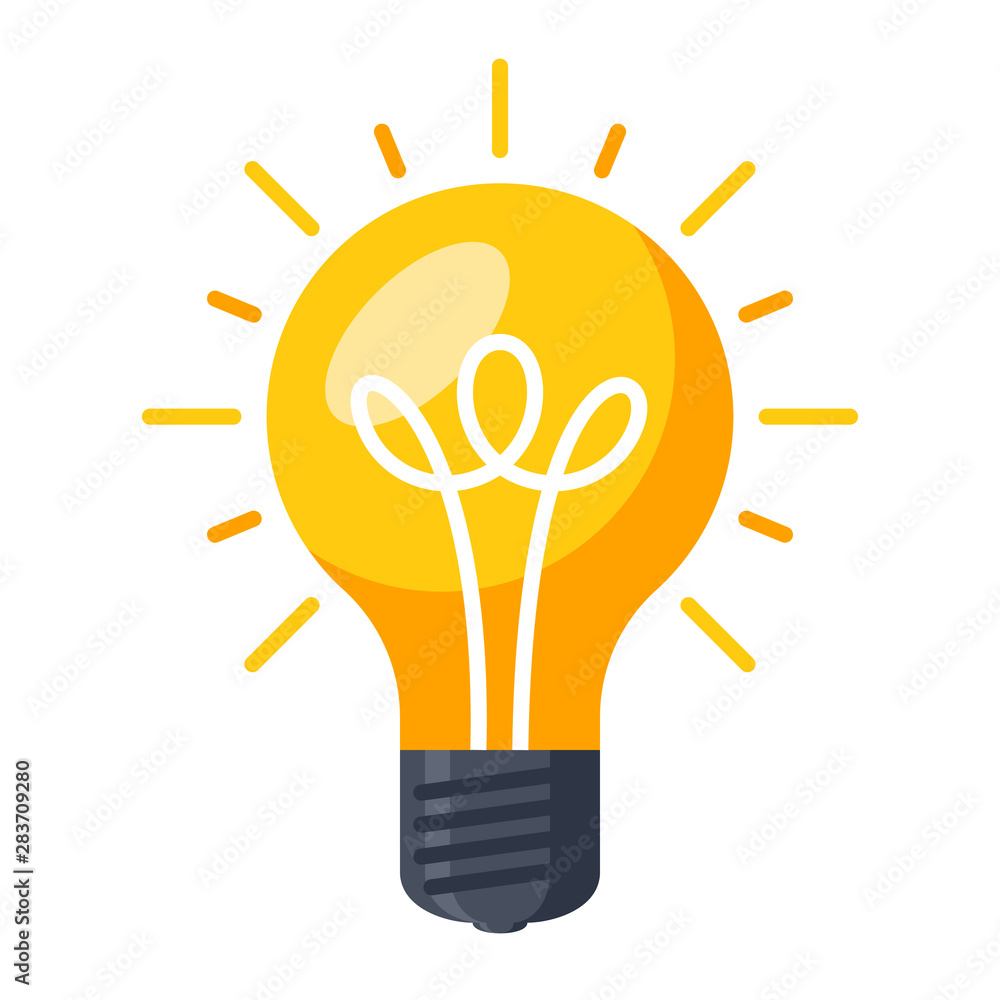 Innovative idea modern stylish icon with light bulb Stock Vector ...