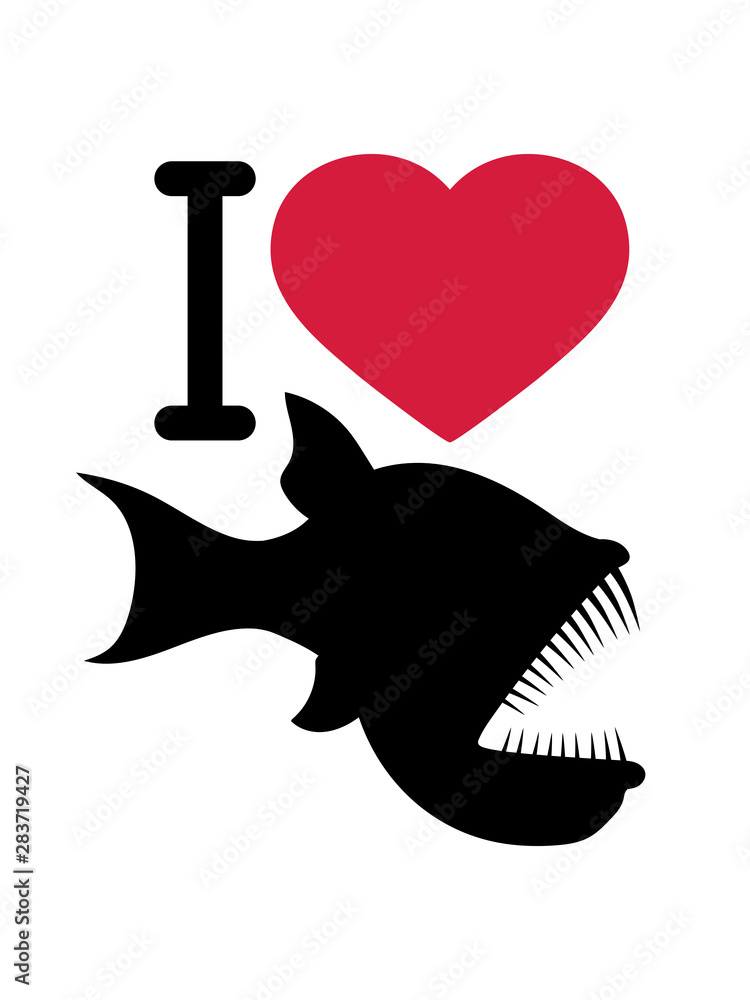 i love liebe herz tiefsee fisch gefährlich zähne hässlich böse monster ...