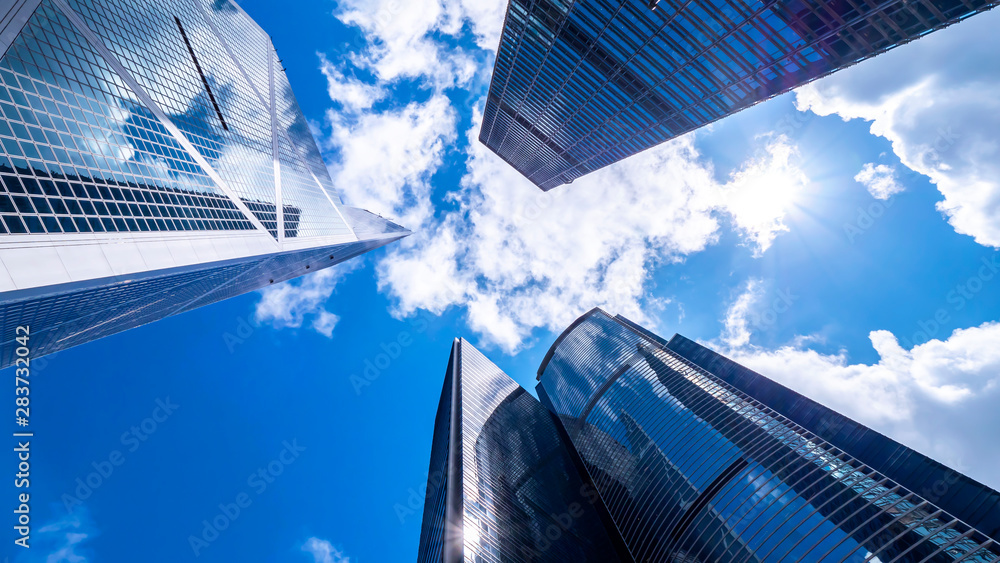 Poster Vertical view of Hong Kong high rise skyscraper buildings 2 ...