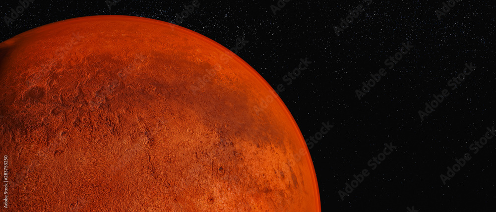 the planet mars (3d rendering.This image elements furnished by NASA ...