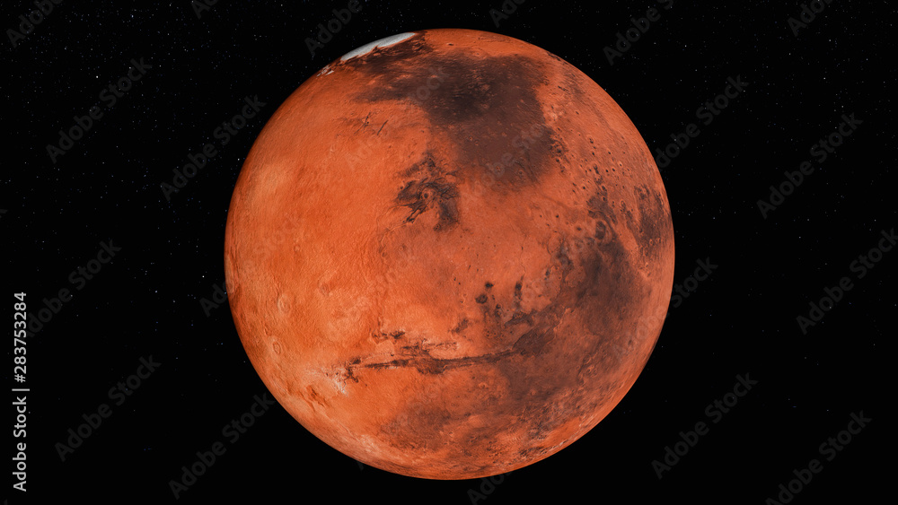 the planet mars (3d rendering,8k.This image elements furnished by NASA ...