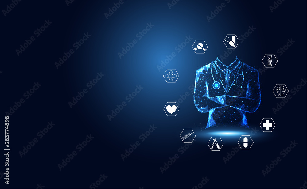 Abstract health medical science healthcare icon digital technology ...