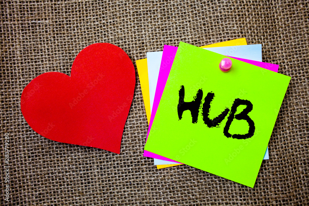 Text sign showing Hub. Conceptual photo Device connecting computers ...