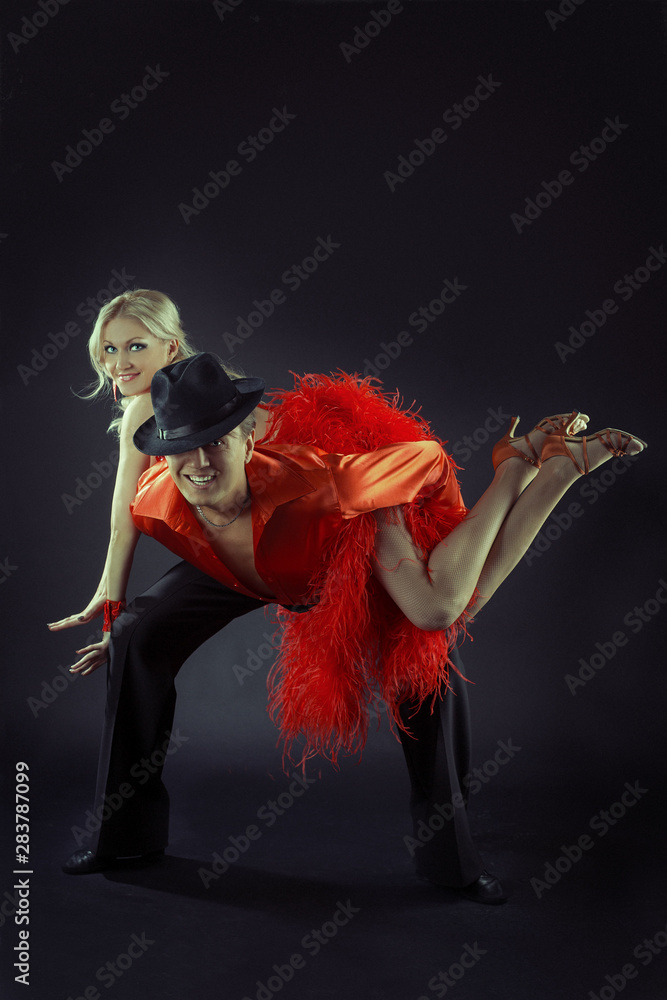 Dancing couple poster on poster advertisement on black background, best ...
