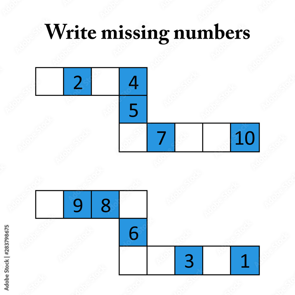 Worksheet Write The Missing Numbers Mathematics Task Stock Vector worksheet-write-the-missing-numbers-mathematics-task-stock-vector