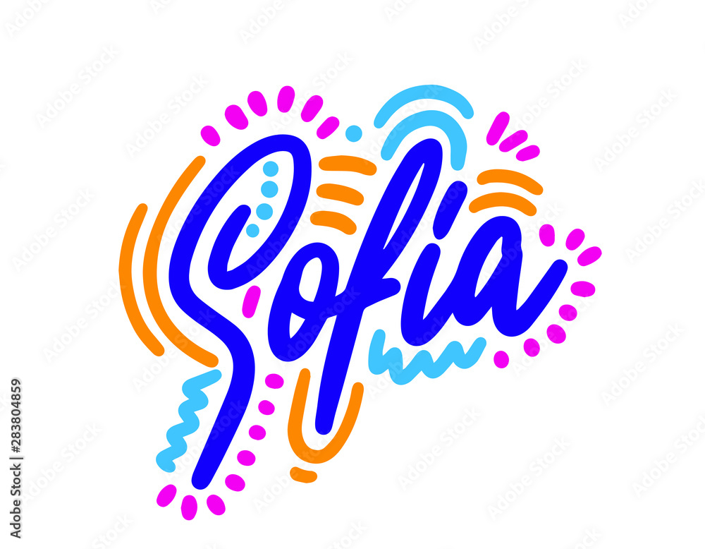 Sofia Handwritten city name.Modern Calligraphy Hand Lettering for ...