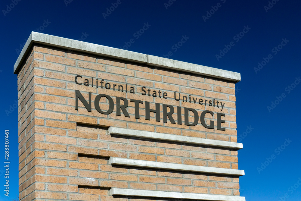 California State University Northridge Entrance Sign Stock Photo ...