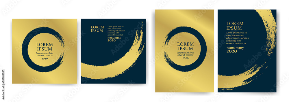 Templates with blue and gold designs. Blue and gold strokes. Idea for ...