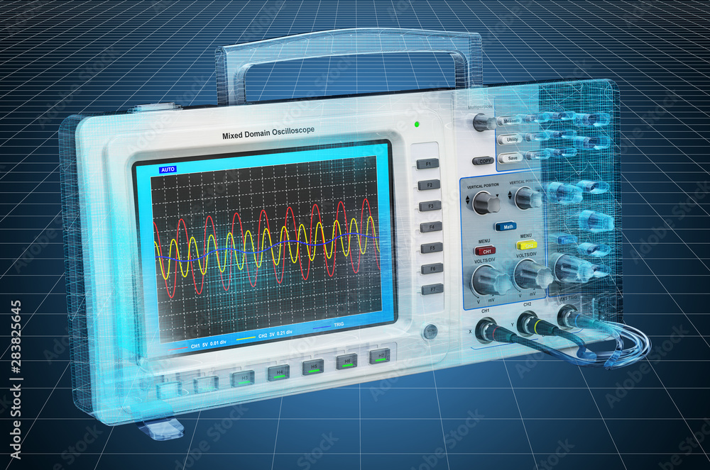 Visualization 3d cad model of oscilloscope. 3D rendering Stock ...