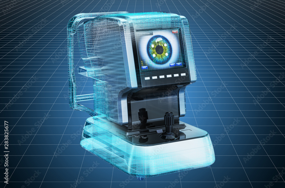 Visualization 3d cad model of Auto Refractometer. 3D rendering Stock ...