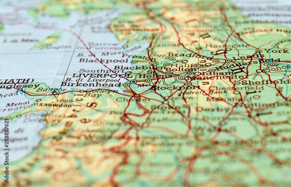 LIVERPOOL, UK - APR 2016: Map of Liverpool area Stock Photo | Adobe Stock