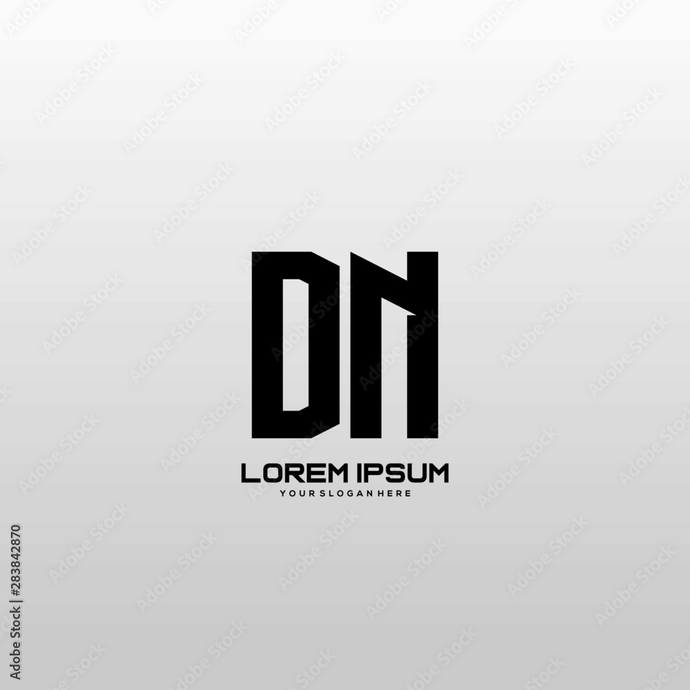 Initial letter DN minimalist art logo vector Stock Vector | Adobe Stock