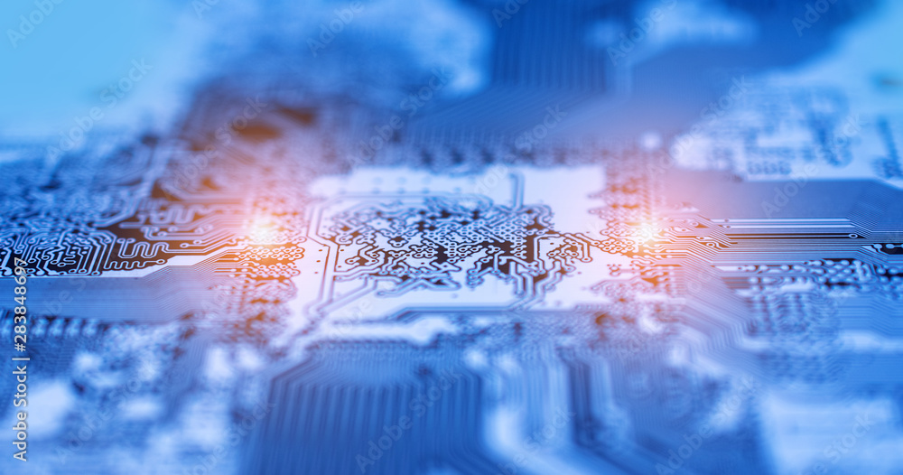 PCB Circuit board design technology background concept Stock Photo ...