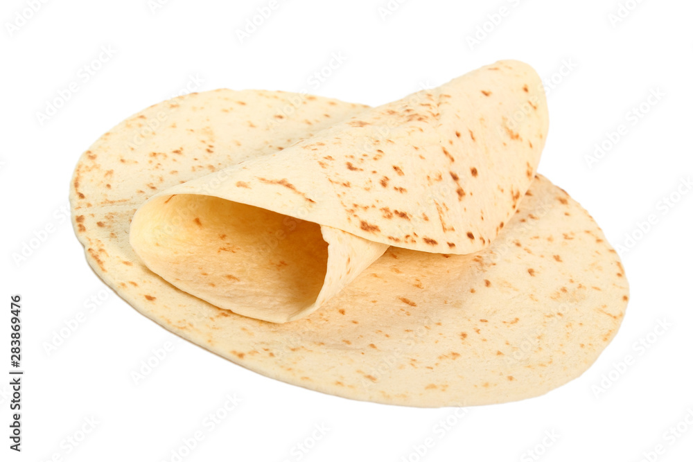 Tortilla Wrap Bread. Isolated on a white background. Stock Photo ...