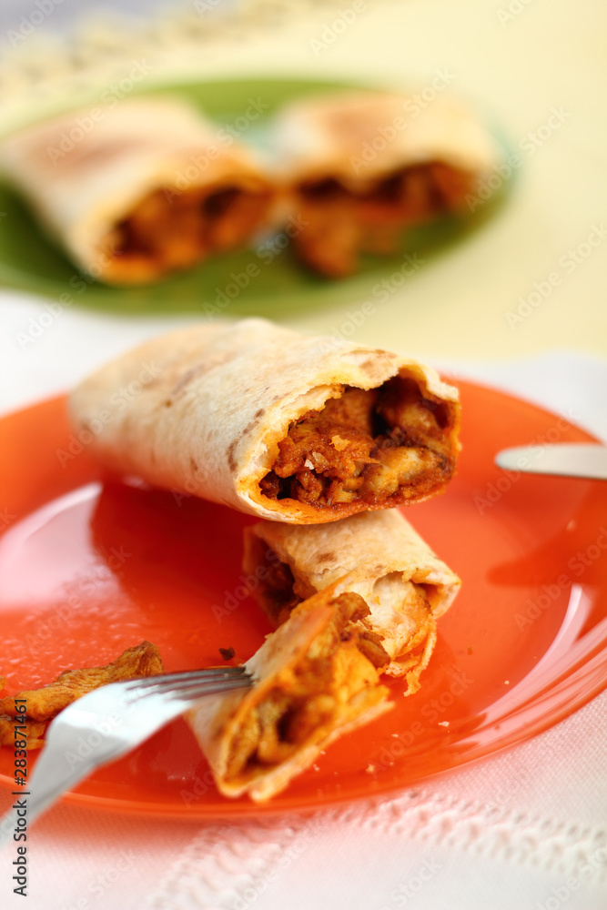 Chicken Tortilla Stock Photo | Adobe Stock