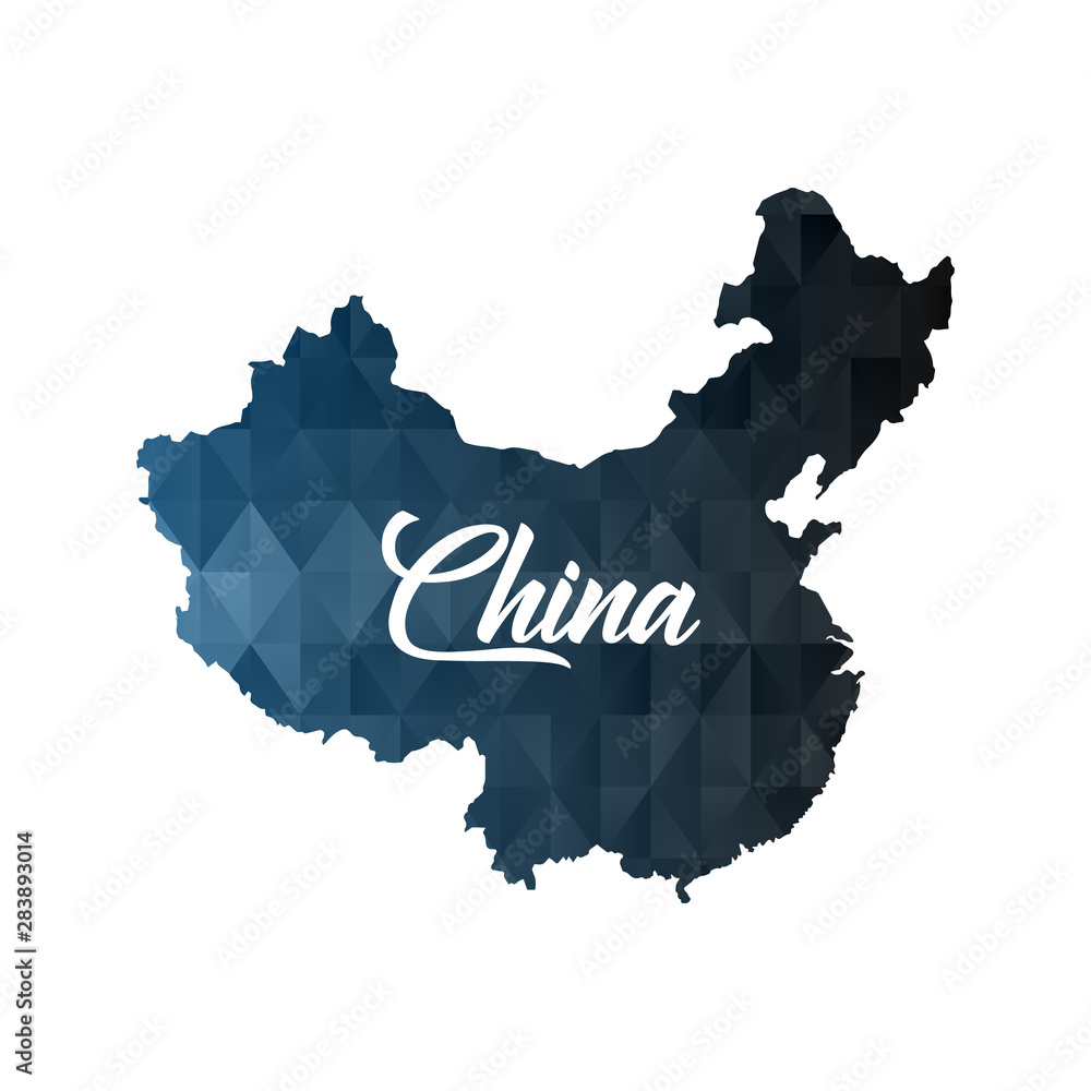 Map of China. Geometric polygon map. Vector Stock Vector | Adobe Stock