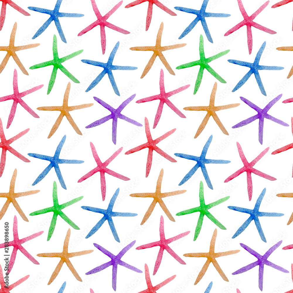 Pattern Sea multicolored Starfish rainbow illustrations Ocean Animals ...