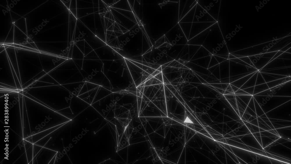 Organic arrange of multiples geometric shapes moving at different paces and distance. Suitable ...