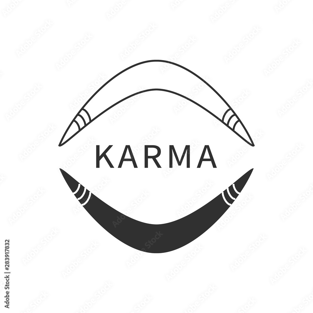 Boomerang icon. Isolated karma logotype. Flat vector illustration ...