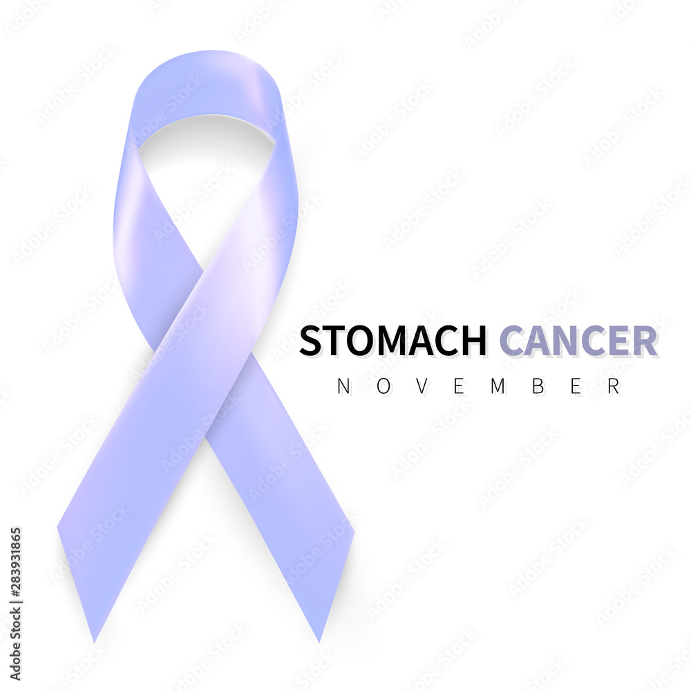 Stomach Cancer Awareness Month. Realistic Periwinkle ribbon symbol ...