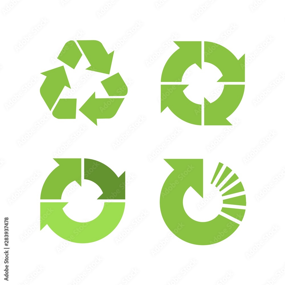 Vecteur Stock Recycle icon set template color editable. Recycle symbol ...