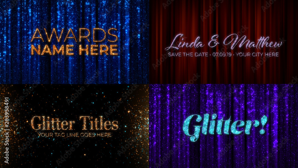 Glitter Title Reveal Stock Template | Adobe Stock