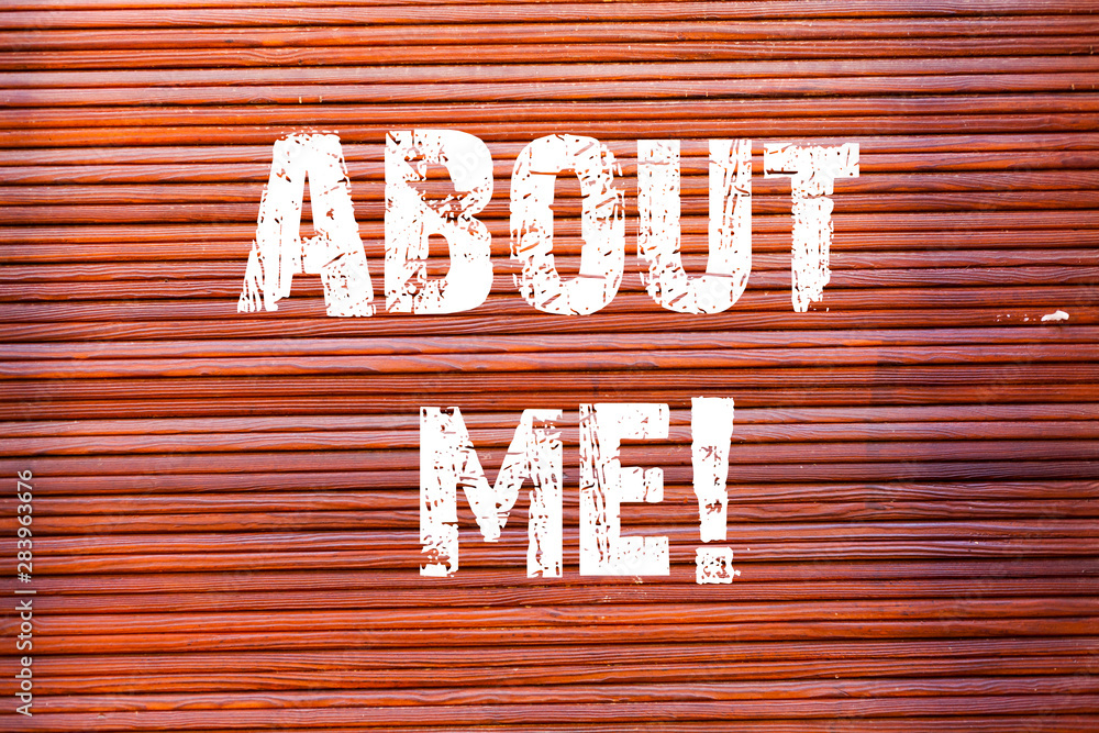Word writing text About Me. Business photo showcasing telling someone ...