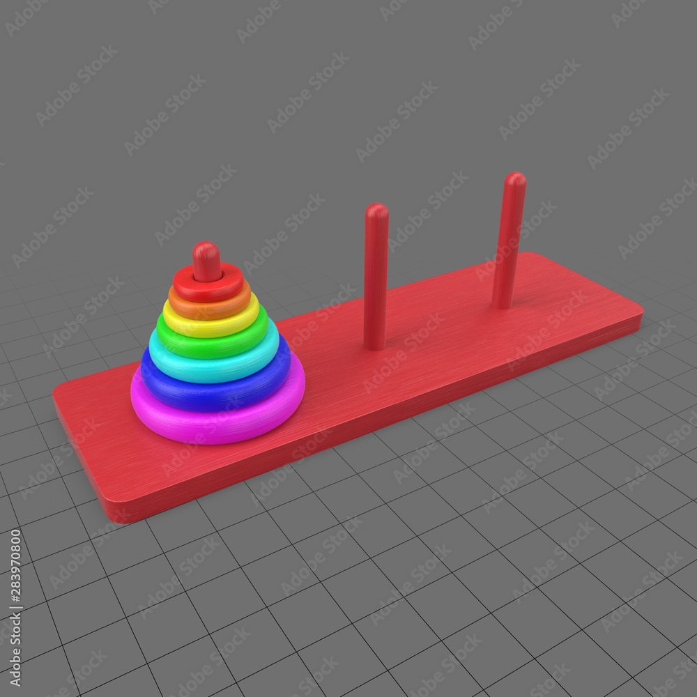 Tower of Hanoi puzzle Stock 3D asset | Adobe Stock