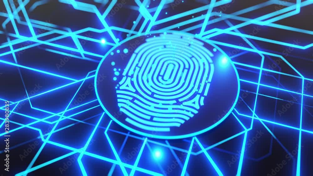 finger print concept. The latest technology of the access via the ...
