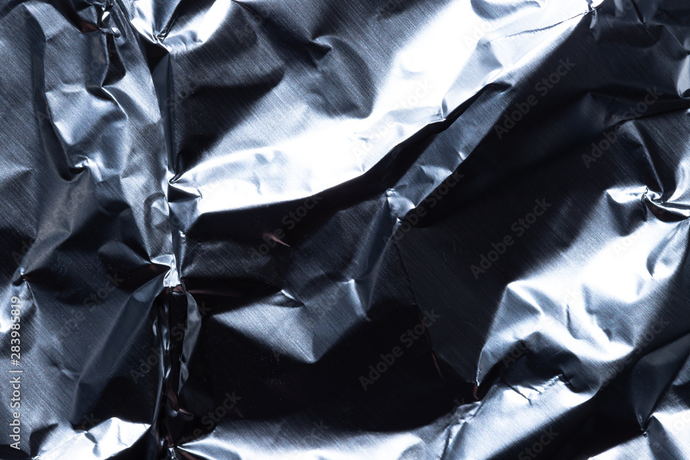 Silver Tinfoil Wrinkled. Scrunched Foil. Stock Photo | Adobe Stock