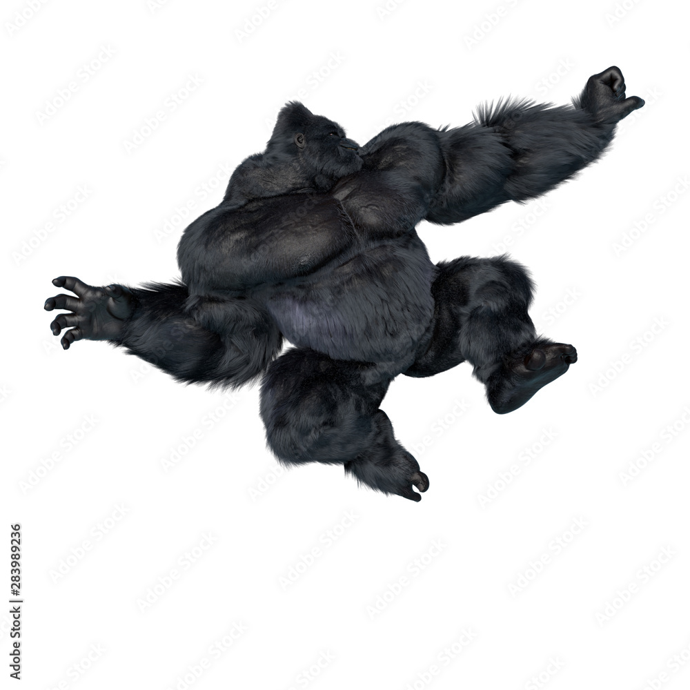 super gorilla jumping tree Stock Illustration | Adobe Stock