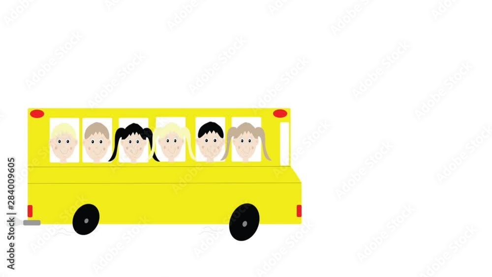 School bus animation Stock Video | Adobe Stock