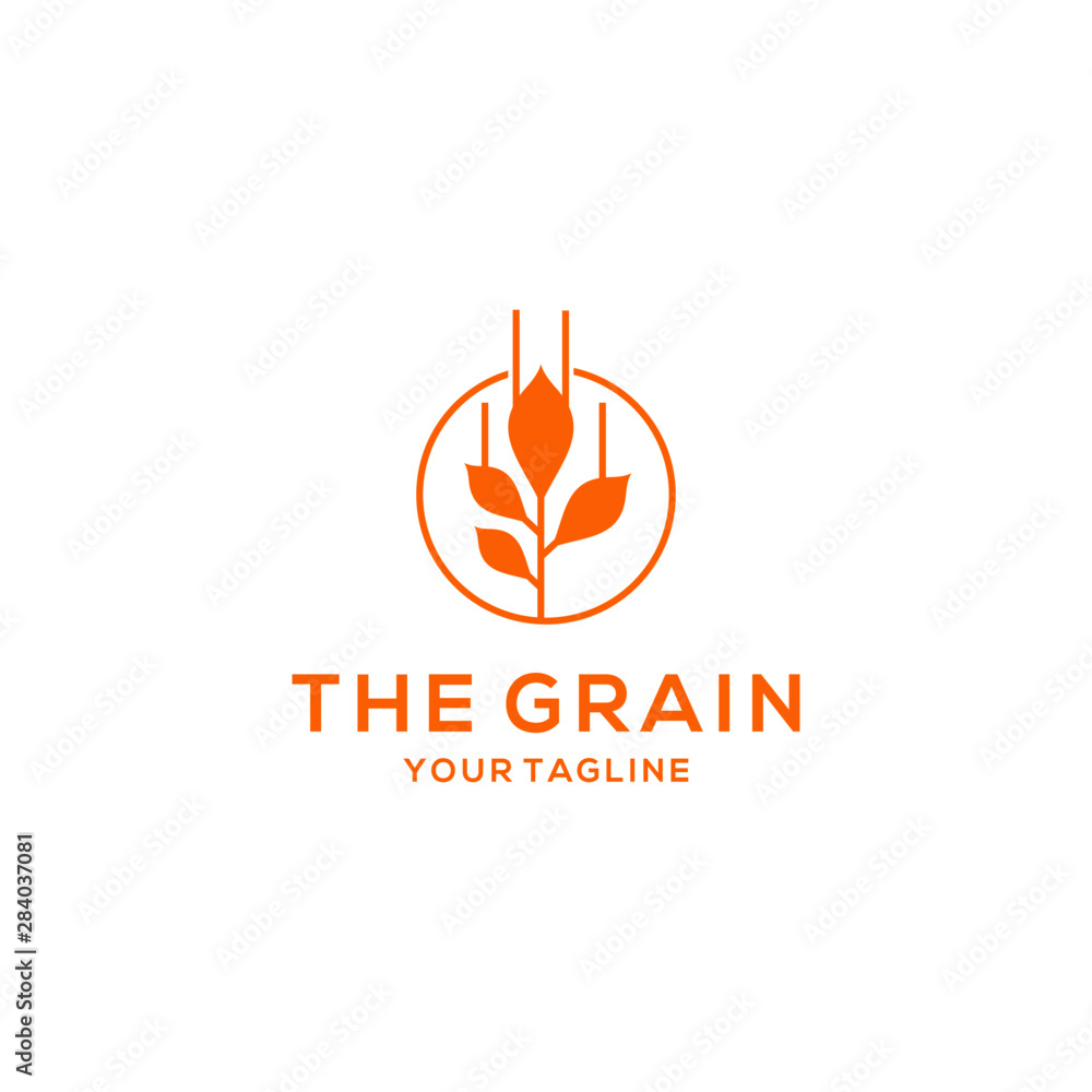 Grain Logo Design Vector Template Stock Vector | Adobe Stock