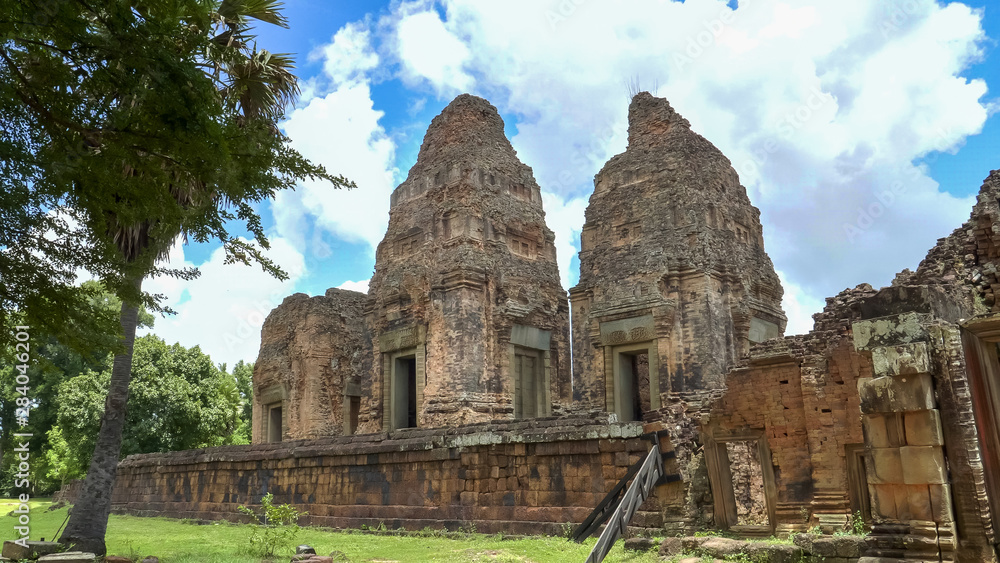 low angle view of pre rup temple and its towers at angkor Stock Photo ...