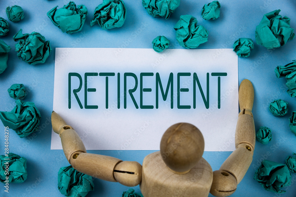 Conceptual hand writing showing Retirement. Business photo text Leaving ...