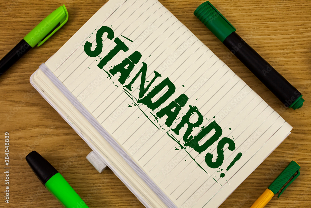Text sign showing Standards Motivational Call. Conceptual photo Quality ...