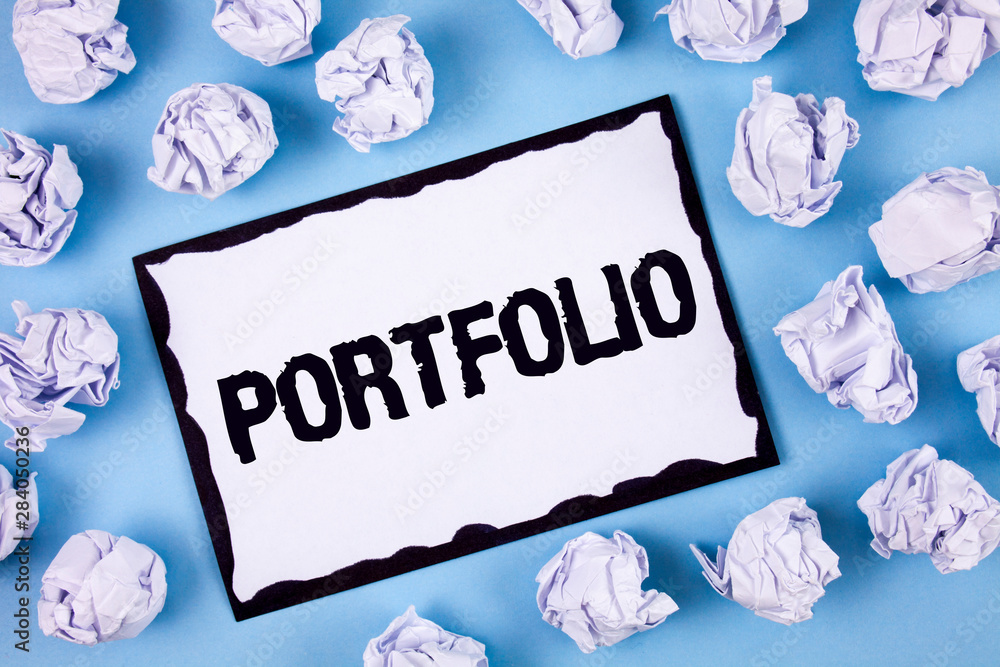 Word writing text Portfolio. Business concept for Examples of work used ...