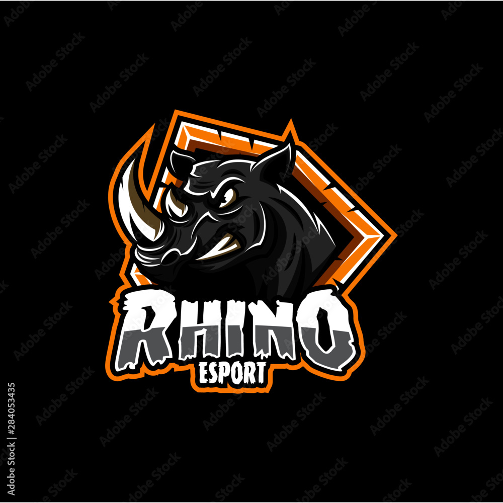 Angry Rhino vector, rhino gaming logo Stock Vector | Adobe Stock