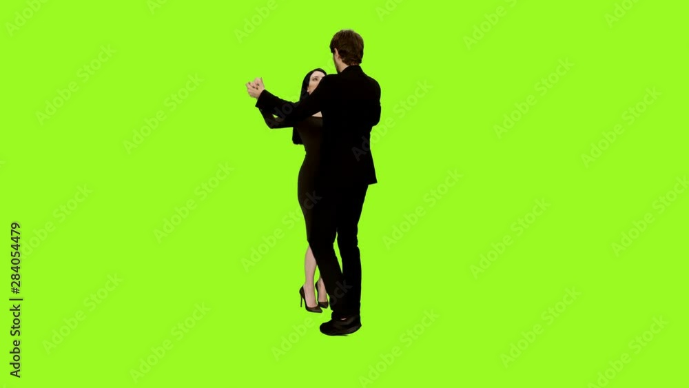 Loving couple dancing against green screen background, Chroma key Stock ...