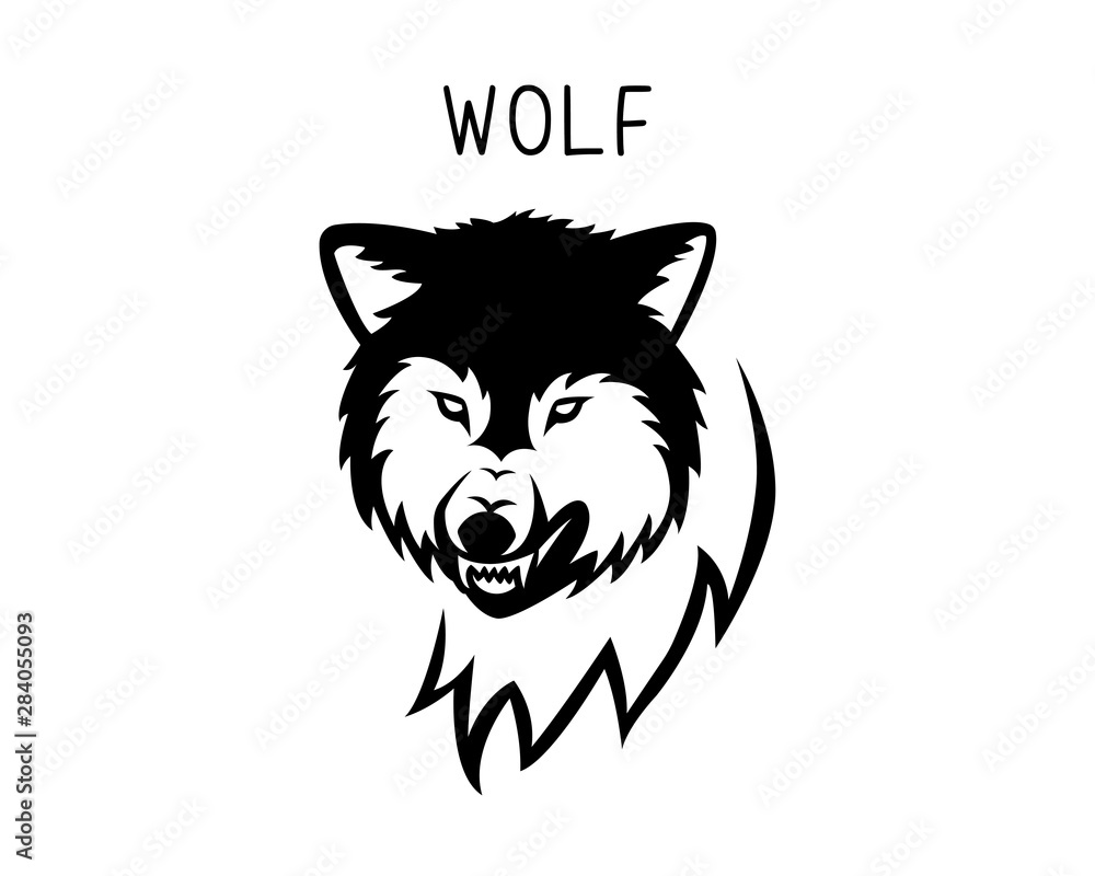 wolf vector illustration. Design can be used as tattoos, decal, stencil ...