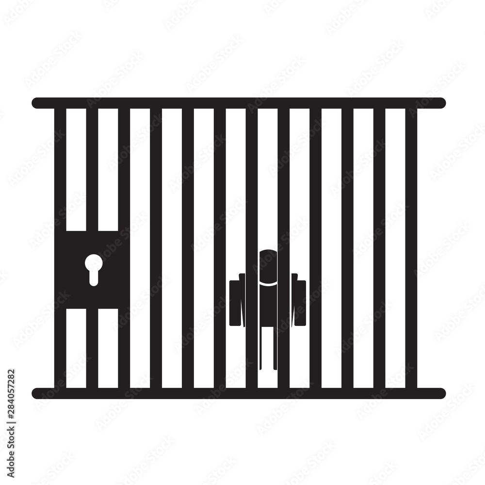 prison icon on white background. flat style. jail icon for your web ...