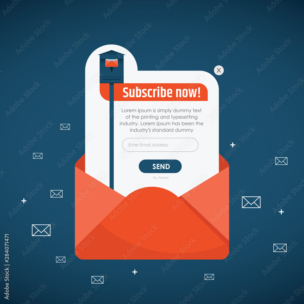 Subscribe for newsletter concept. Subscribe button with cursor on the ...