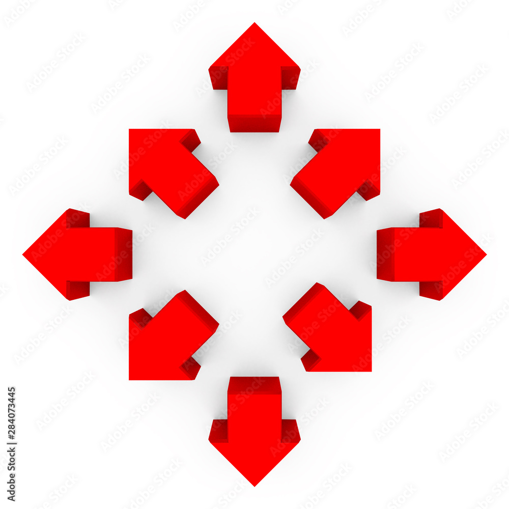 Red Arrows 3D Illustration Set. Modern Design for branding, poster ...