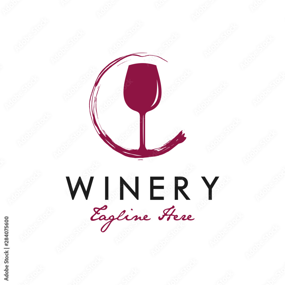 Wine glass splash logo design inspiration Stock Vector | Adobe Stock