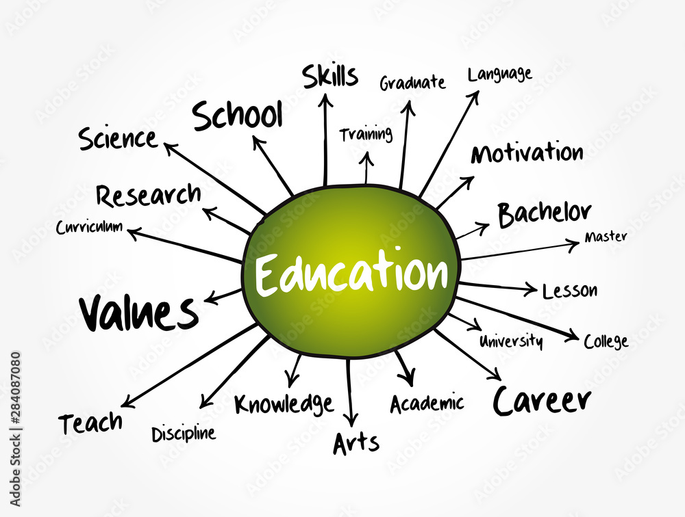 EDUCATION mind map, concept for presentations and reports Stock Vector ...