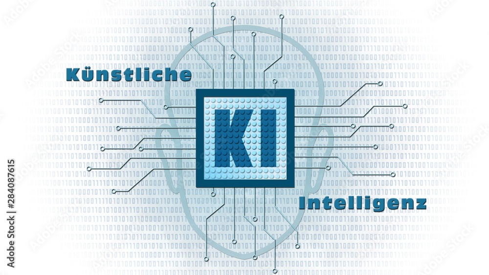 AI - Artificial Intelligence background (in german KI - Kuenstliche ...