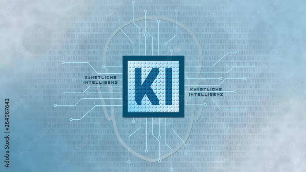 AI - Artificial Intelligence background (in german KI - Kuenstliche ...