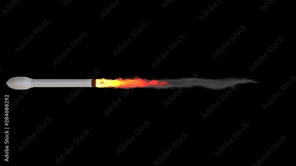 Vidéo Stock Animated simple plain rocket with payload igniting its ...